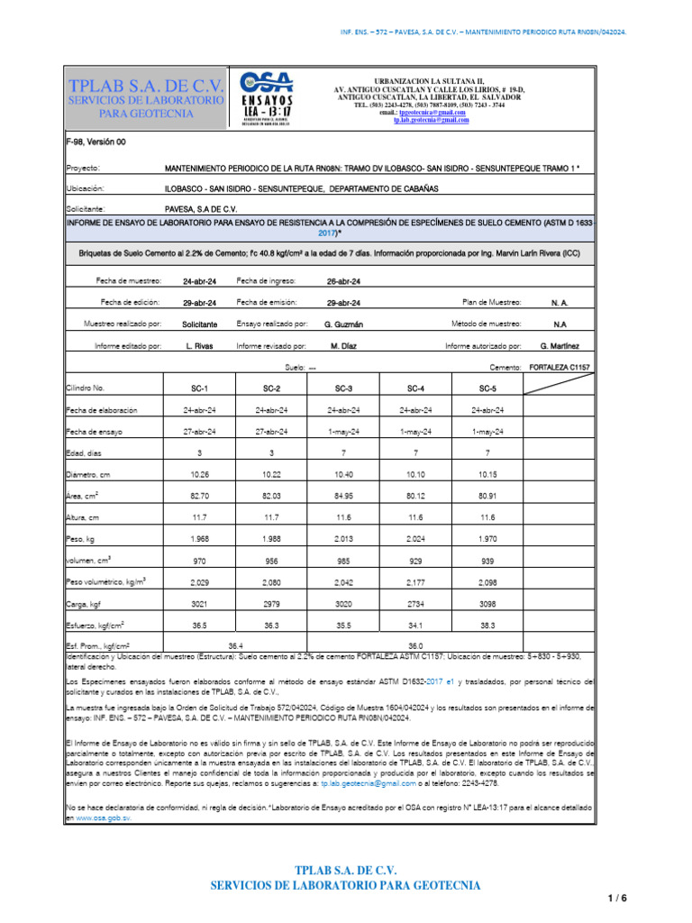 572 - 042024 - Pavesa, S.A. de C.V. - Mejoramiento Periodico de La Ruta ...