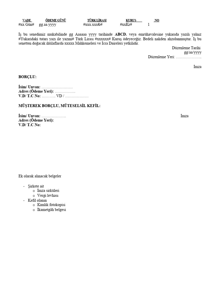 Hazir Senet Ornegi | PDF