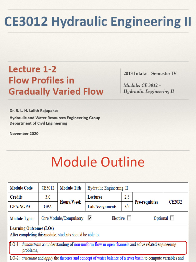 Lecture 1 - 2 - Flow Profiles - PPT | PDF | Science & Mathematics | Computers