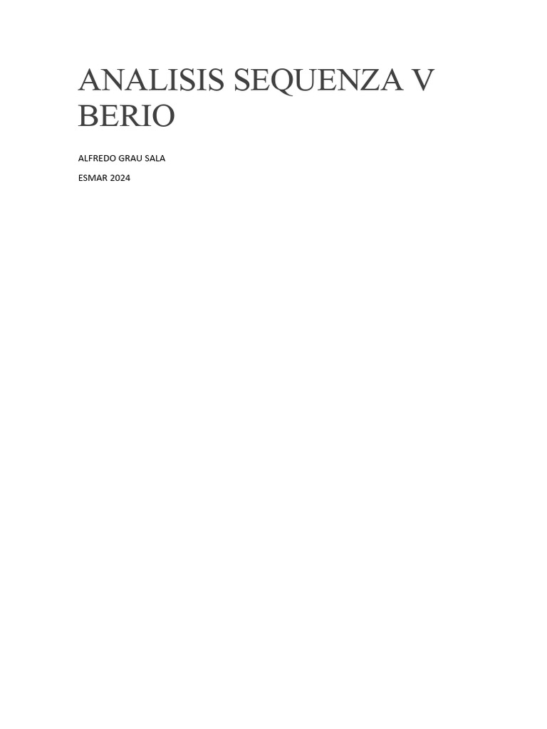 Analisis Sequenza V Berio | PDF | Composiciones Musicales | Musicología