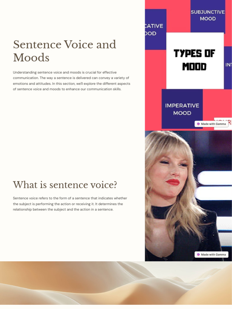 Sentences Voice and Moods | PDF | Verb | Syntactic Relationships