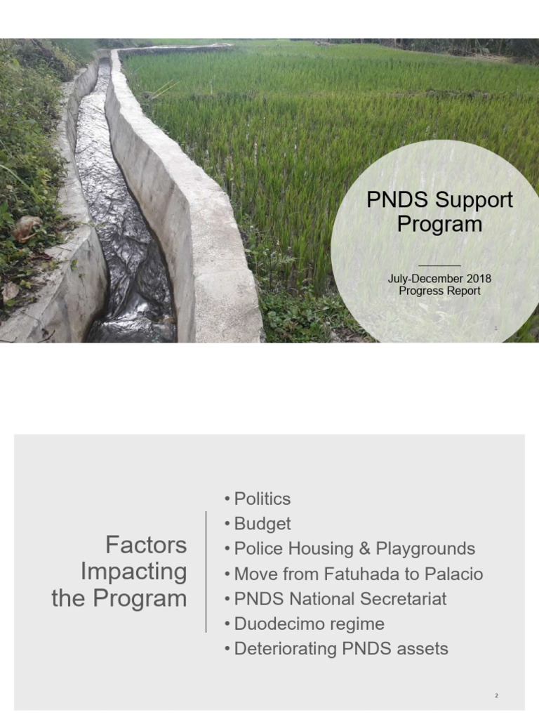 Timor Leste National Program For Village Development Support Program 6 ...