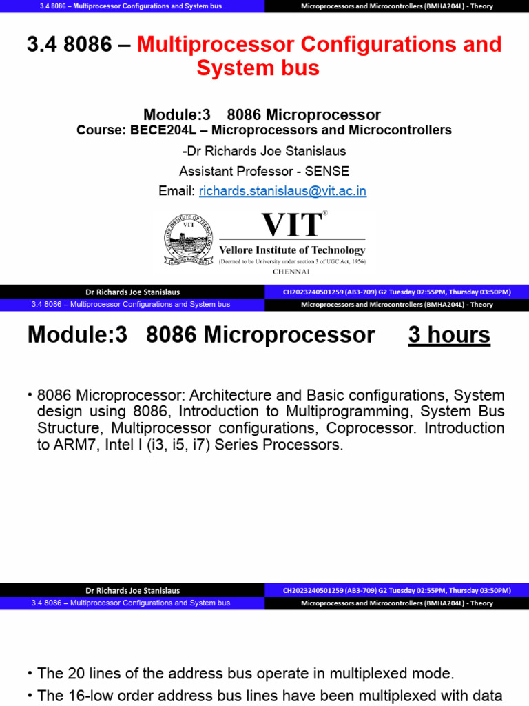 MPMC_3.4 8086 - Multi-processor - Min and Max mode | PDF | Microprocessor | Central Processing Unit