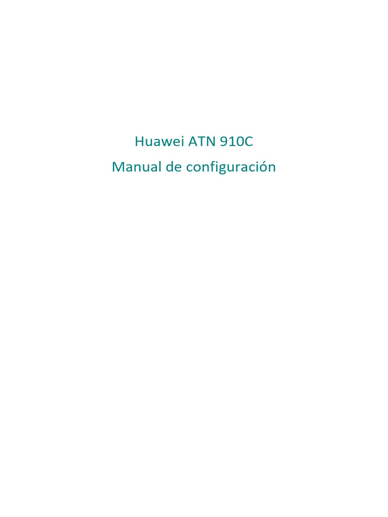 Configuración ATN910C Huawei v1.0 | PDF