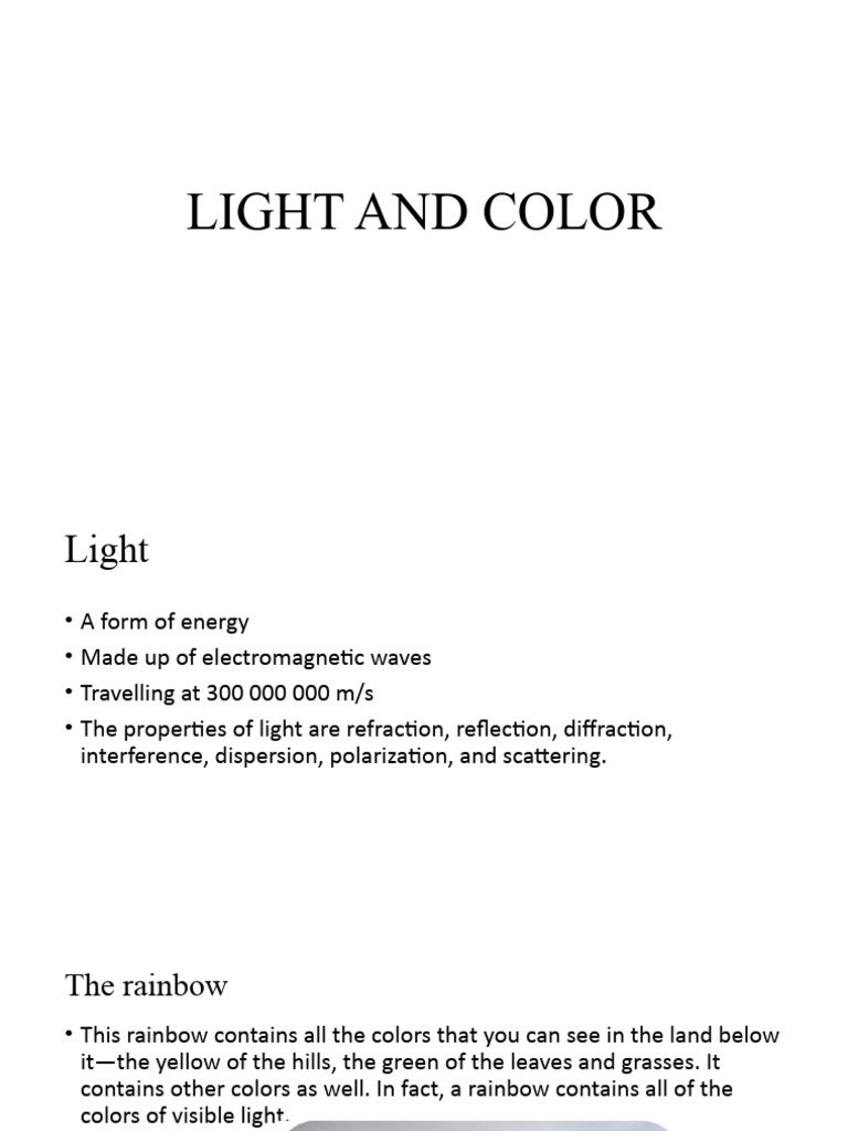 Light and Color | PDF | Light | Color