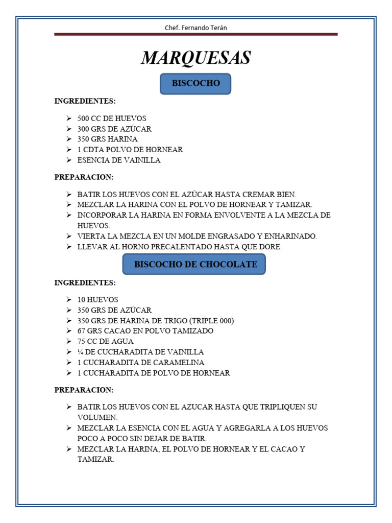 MARQUESAS | PDF | Chocolate | lactoso