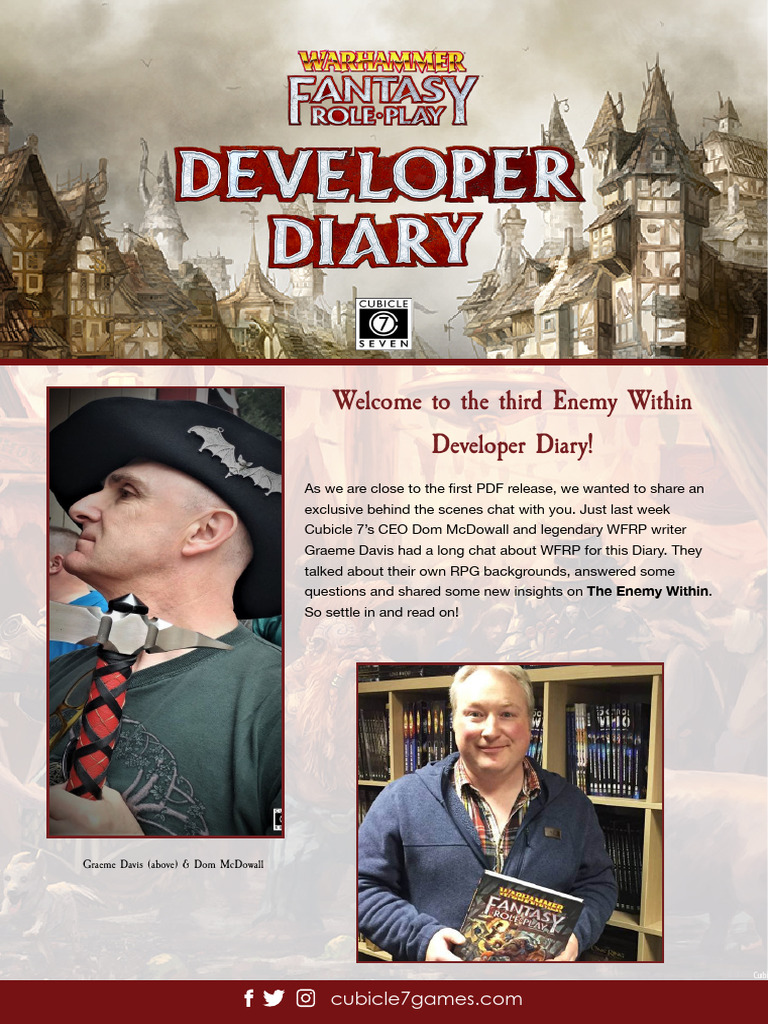 Enemy Within Developer Diary Insights | PDF | Role Playing Games | Tabletop Games