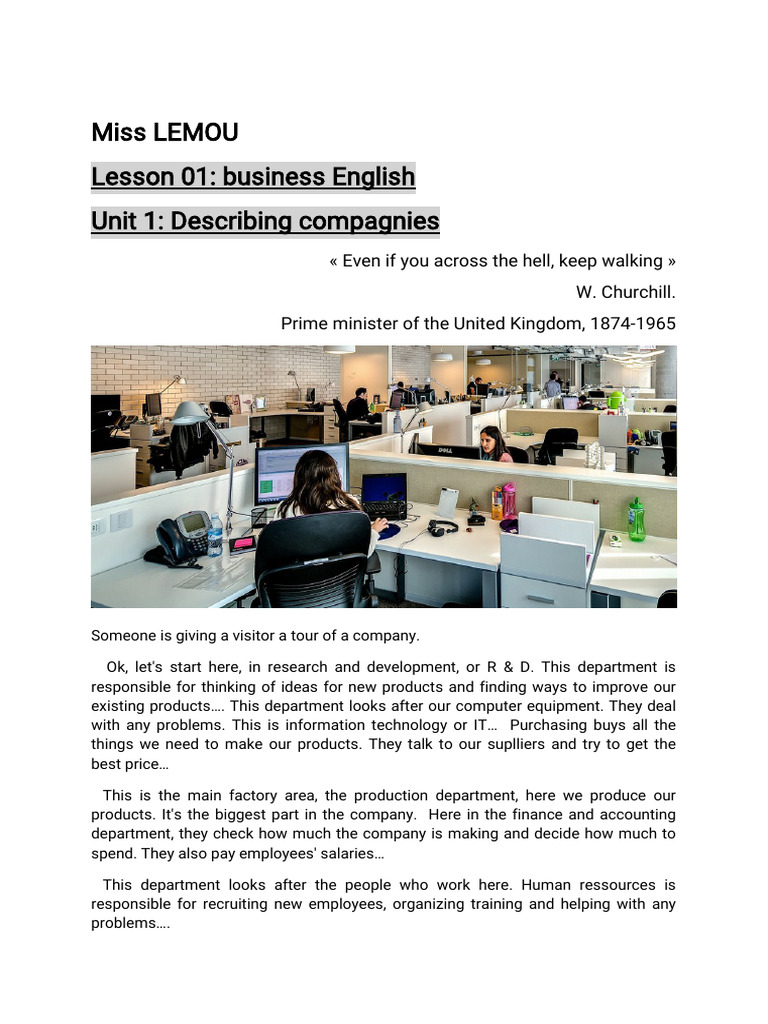 1 ST and 2nd English Course (Business English) | PDF