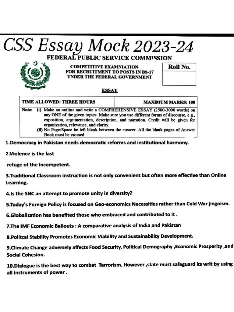 Mocks of Essay | PDF