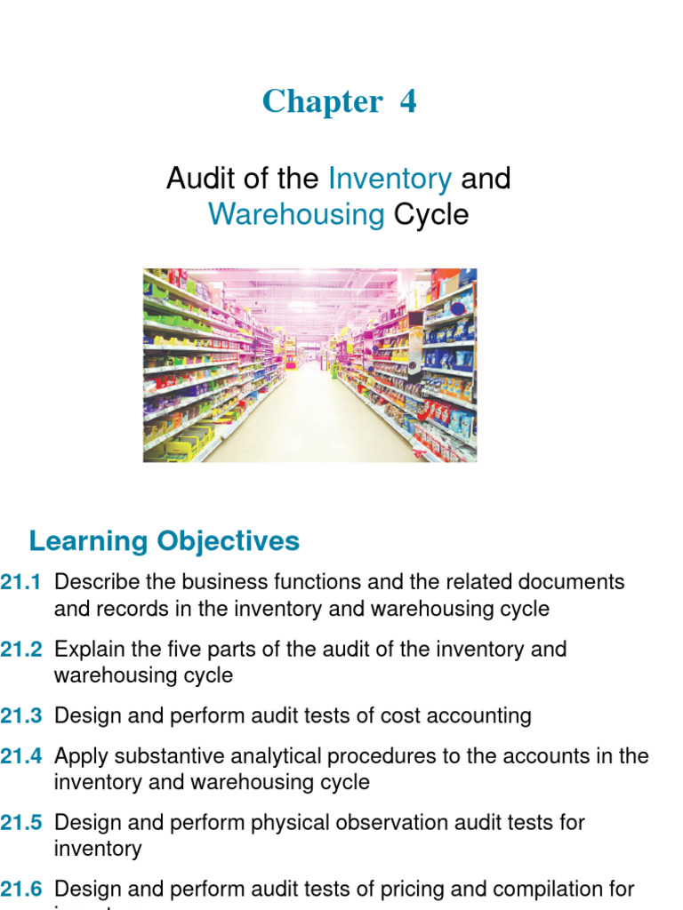 CH 4 Audit of Inventory and Warehousing Cycle Refere CH 21 | PDF | Audit | Inventory