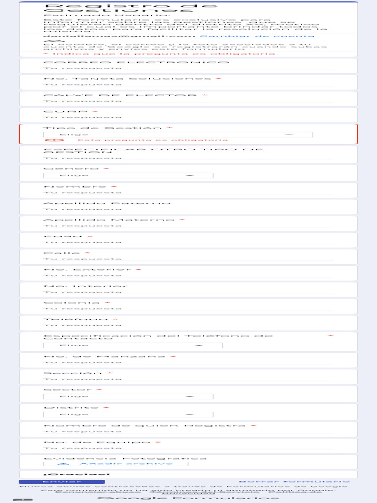 Registro de Gestiones | PDF