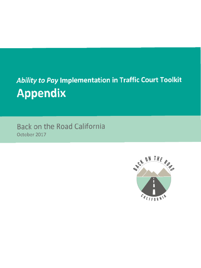 Toolkit-Appendix Final | PDF | Traffic Ticket | Bail