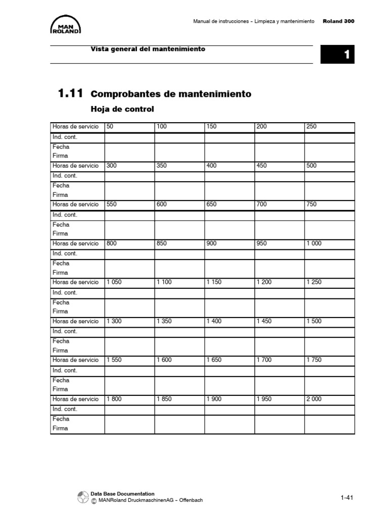 Planilla Mant R304 | PDF
