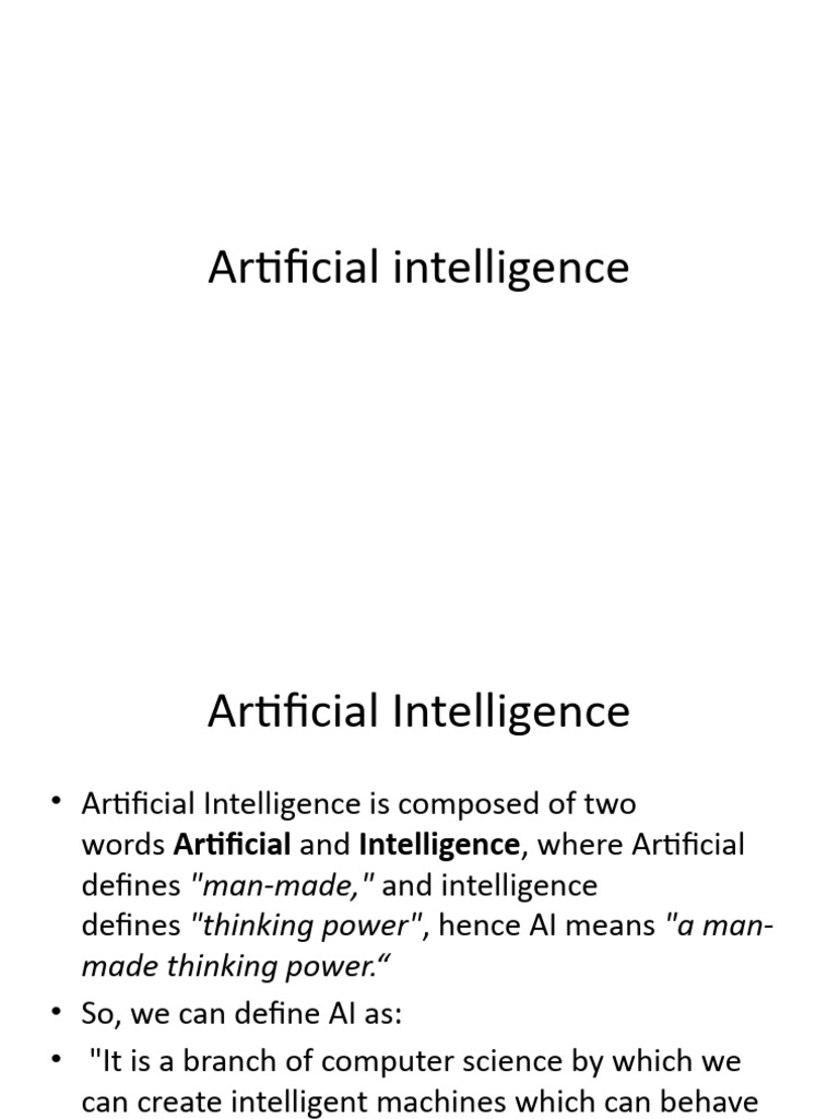 Artificial Intelligence 1 | PDF | Artificial Intelligence | Intelligence (AI) & Semantics
