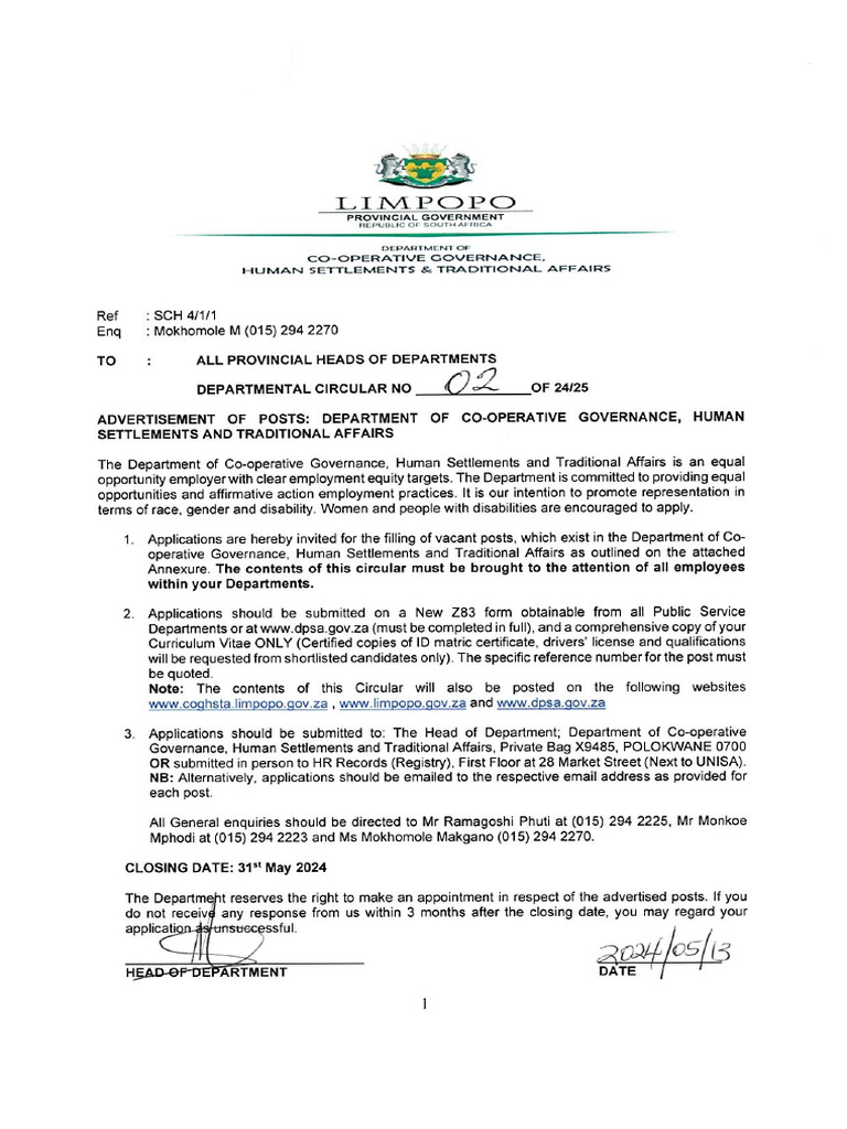 Departmental Circular No02 of 2024-251314 | PDF