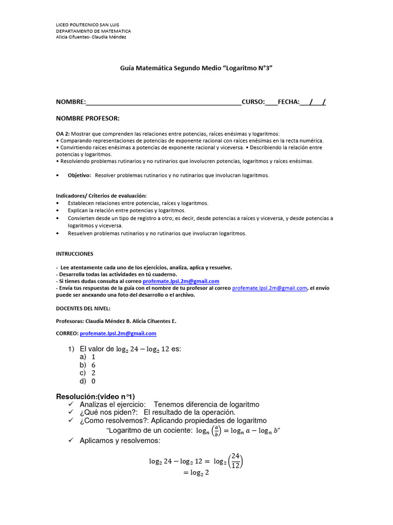 Guía-7-Matemática-2° | PDF