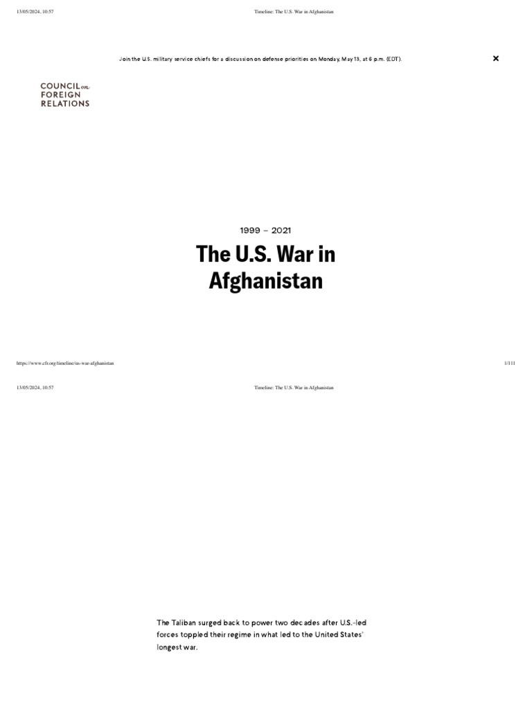 Timeline - The U.S. War in Afghanistan | PDF | Afghanistan | Hamid Karzai