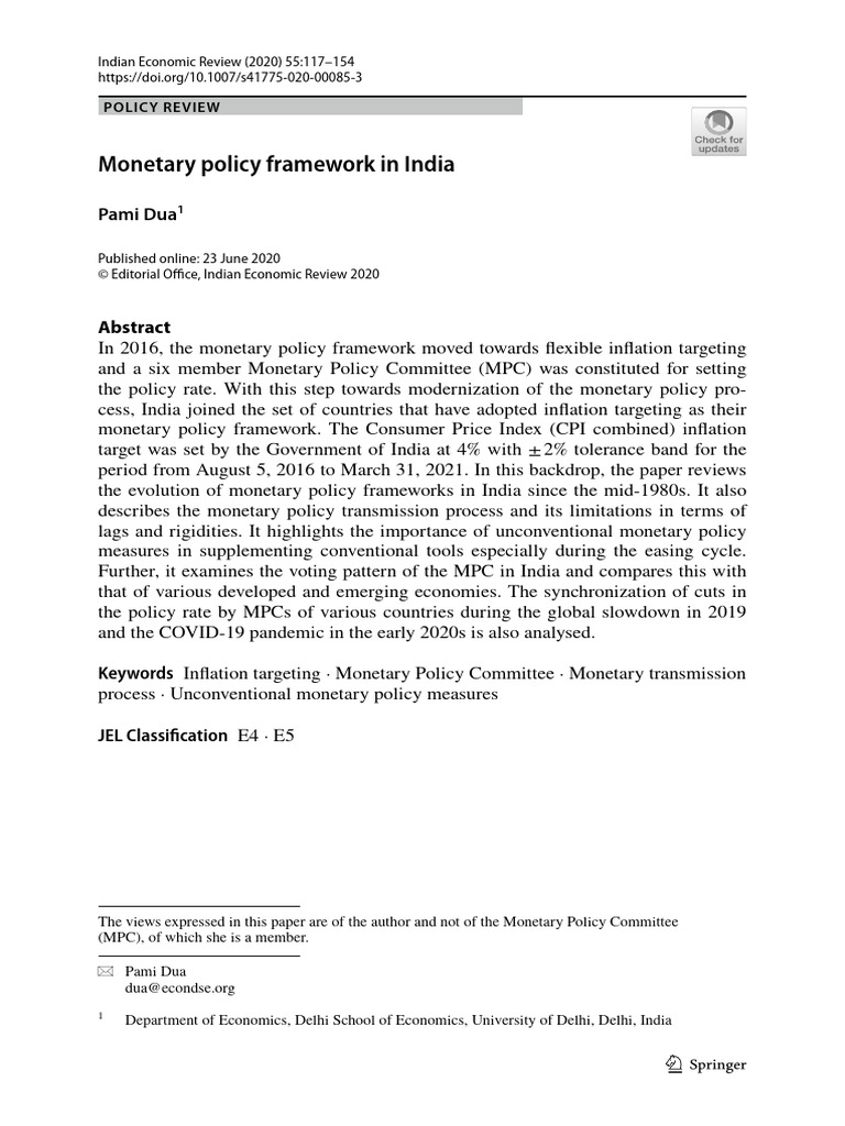 Pami Dua Monetary Policy | PDF | Cost Of Living | Monetary Policy