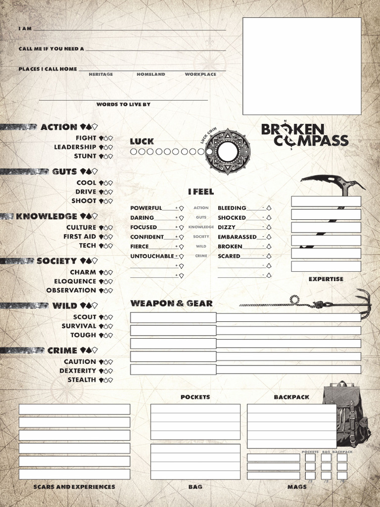 Broken Compass - Character Sheet | PDF