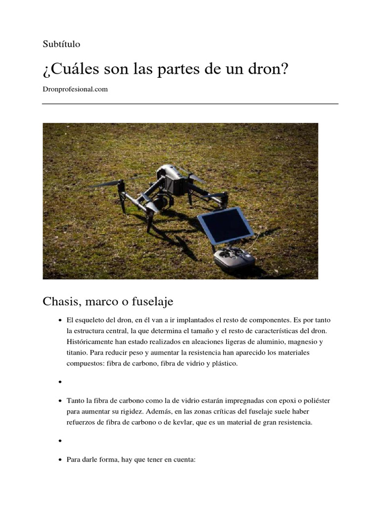 Parte de Un Dron | PDF | Vehículo aéreo no tripulado | Tren de aterrizaje