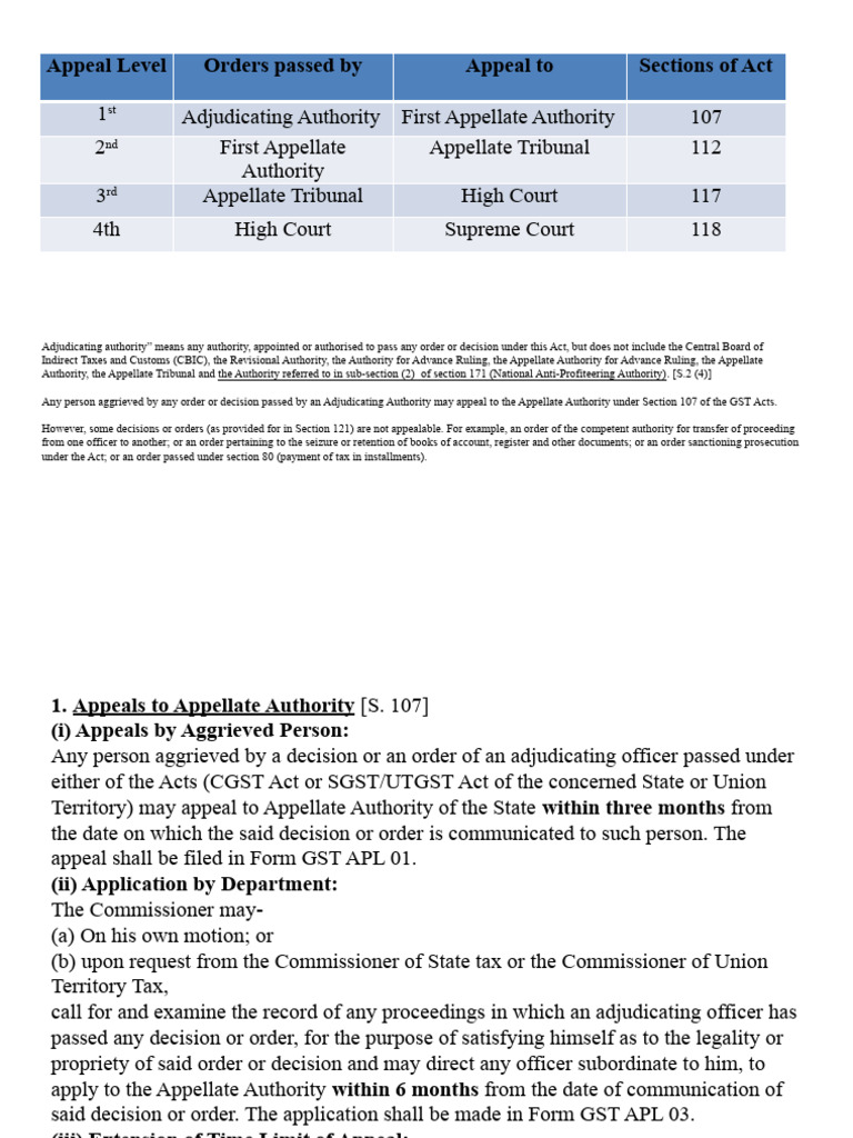 GST Appeals Process Overview | PDF | Appeal | Tribunal
