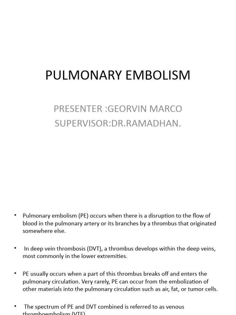 Pulmonary Embolism, Comparison Two Different Creteria For Diagnosis ... Pulmonary Embolism, Comparison Two Different Creteria For Diagnosis ...