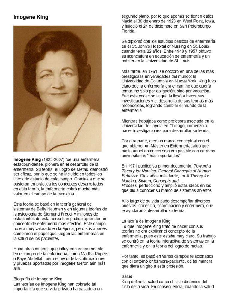 Imogene King | PDF | Enfermería | Vida