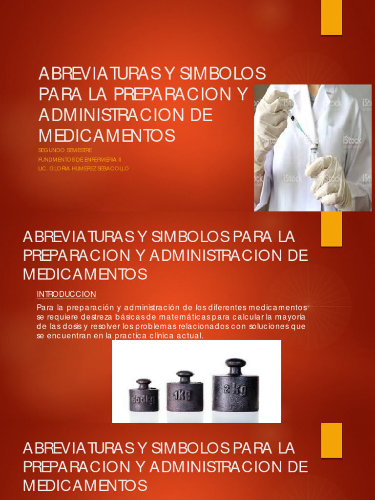 Abreviaturas y Simbolos para La Preparacion y Administracion | PDF ...