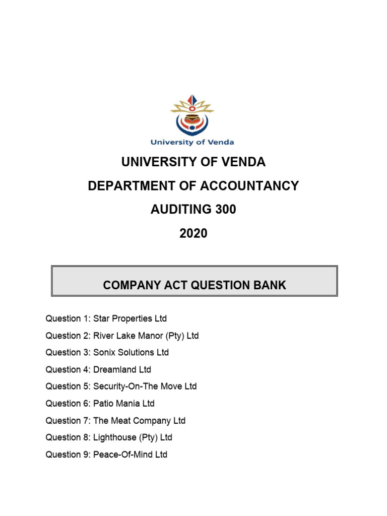 Auditing 300: Company Act Q&A | PDF | Dividend | Payroll