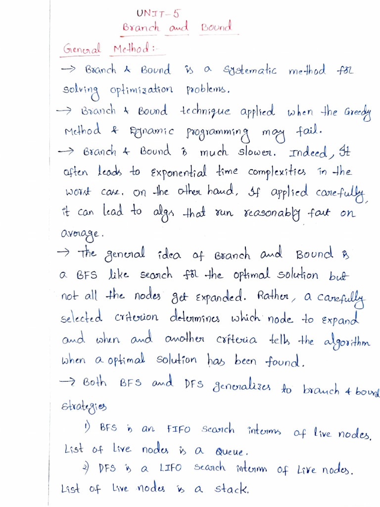 Ada Unit 5 Branch And Bound Pdf Theoretical Computer Science Algorithms And Data Structures 