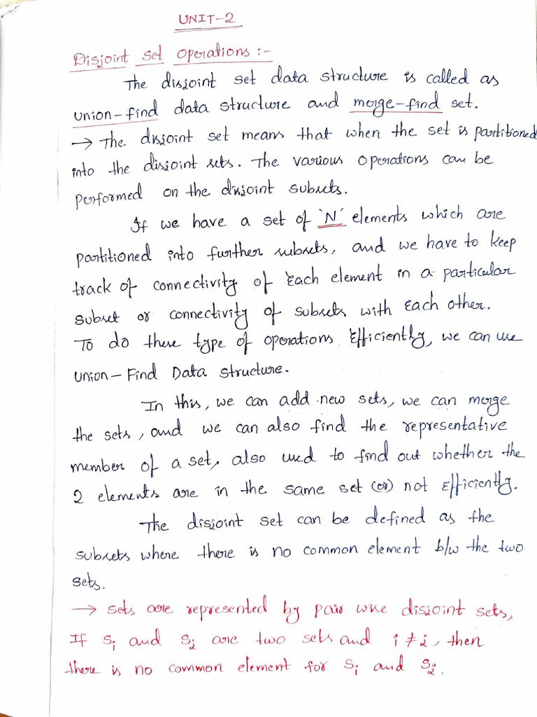 ADA - UNIT-2 - Chapter-1 - SETS REPRESENTATION | PDF | Algorithms And Data Structures ...