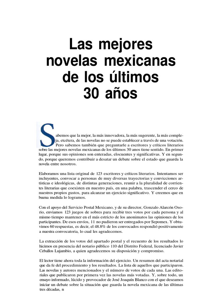 Mejores Novelas Mexicanas | PDF | Novelas | México Mejores Novelas Mexicanas | PDF | Novelas | México
