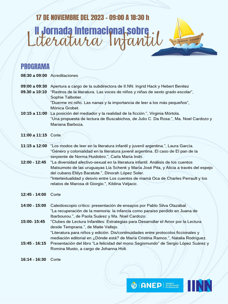 Programa II Jornada Sobre Literatura Infantil | PDF