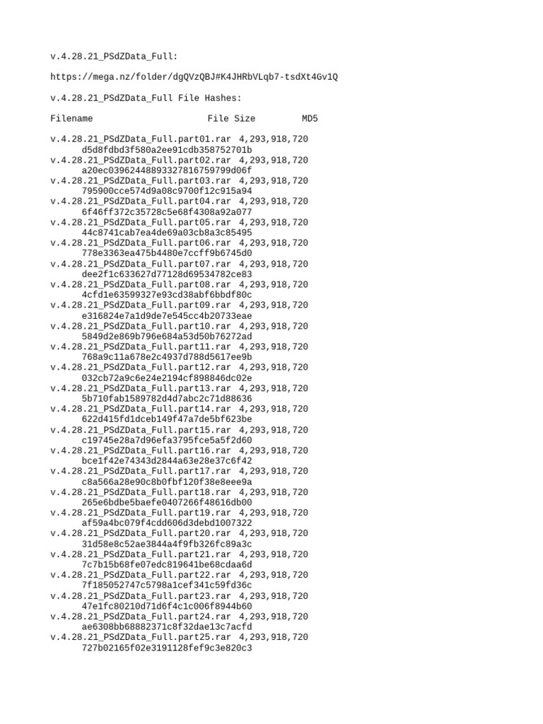 v.4.28.21 PSdZData Full | PDF | Computer File Formats | Error Detection And Correction