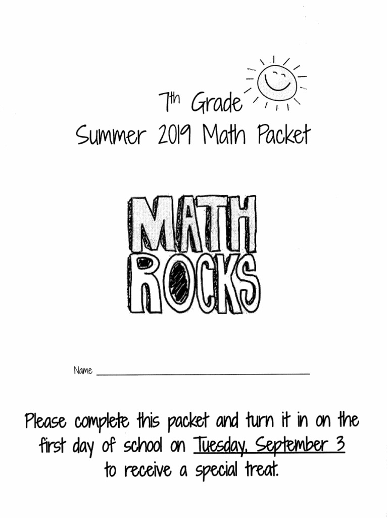 7th grade summer math packet | PDF