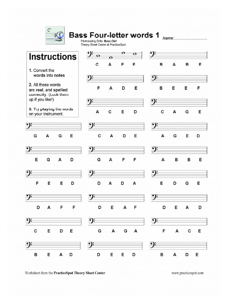 Bass Four-Letter Words 1 | PDF