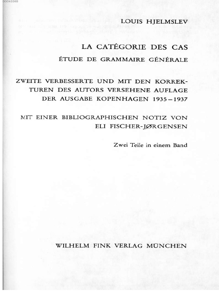 Hjelmslev La Categorie Des Cas | PDF