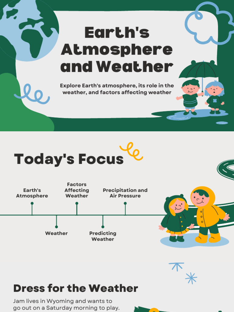Earth's Atmosphere Education Presentation in Green Blue Flat Cartoon ...