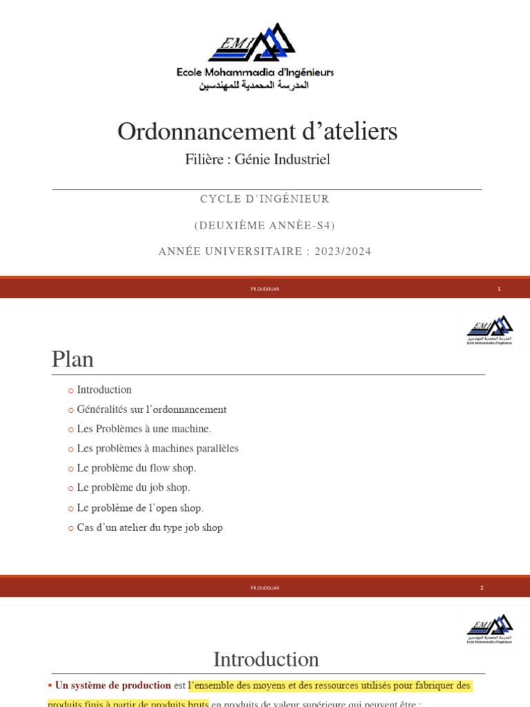 Ordonnancement d'ateliers industriels | PDF | Planification