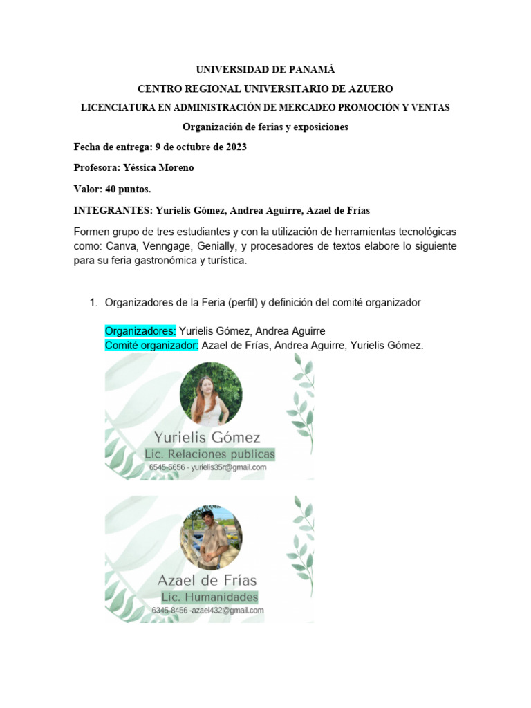 Taller 4. Planificación Del Evento Ferial | PDF