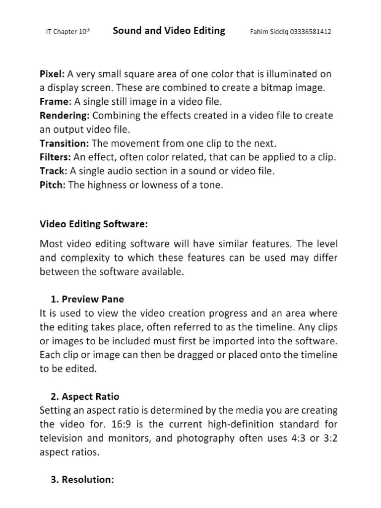 AS & A Level IT 9626 CH 11 Sound and Video Editing Notes ...