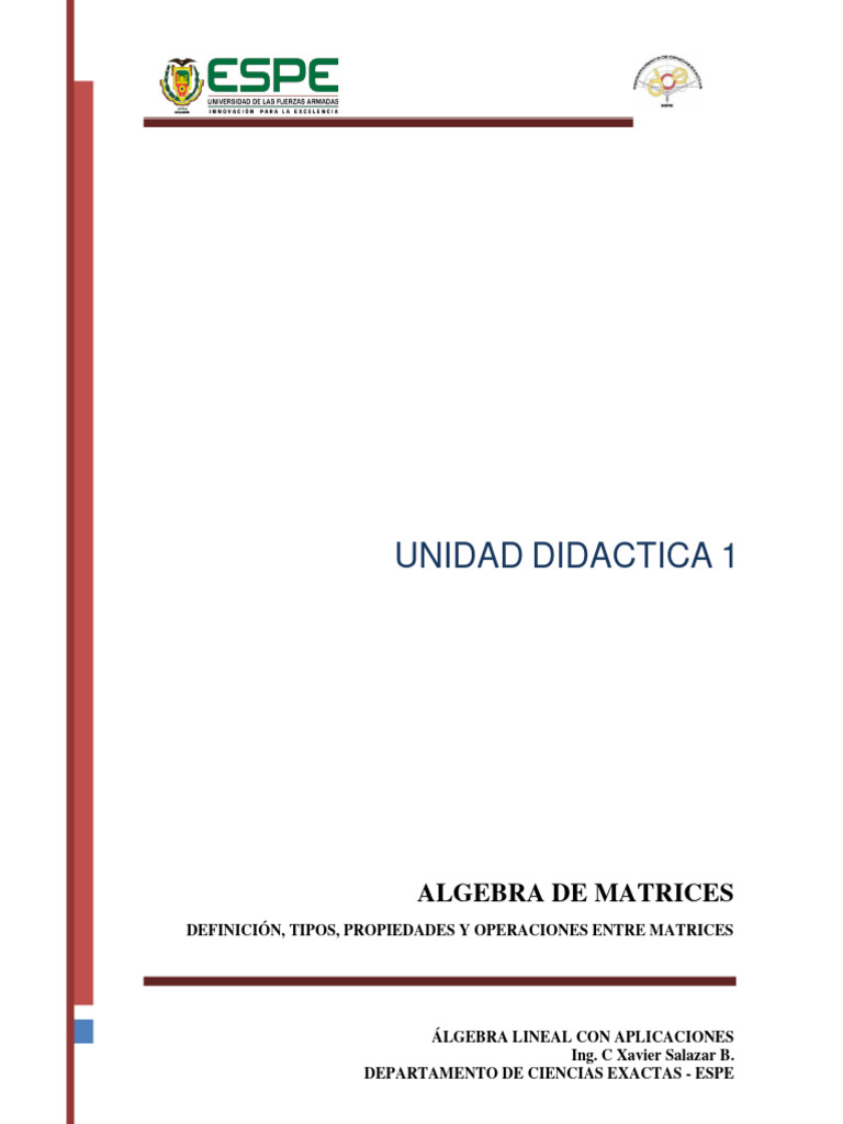 Clase2 Operaciones1 | PDF | Matriz (Matemáticas) | Álgebra lineal