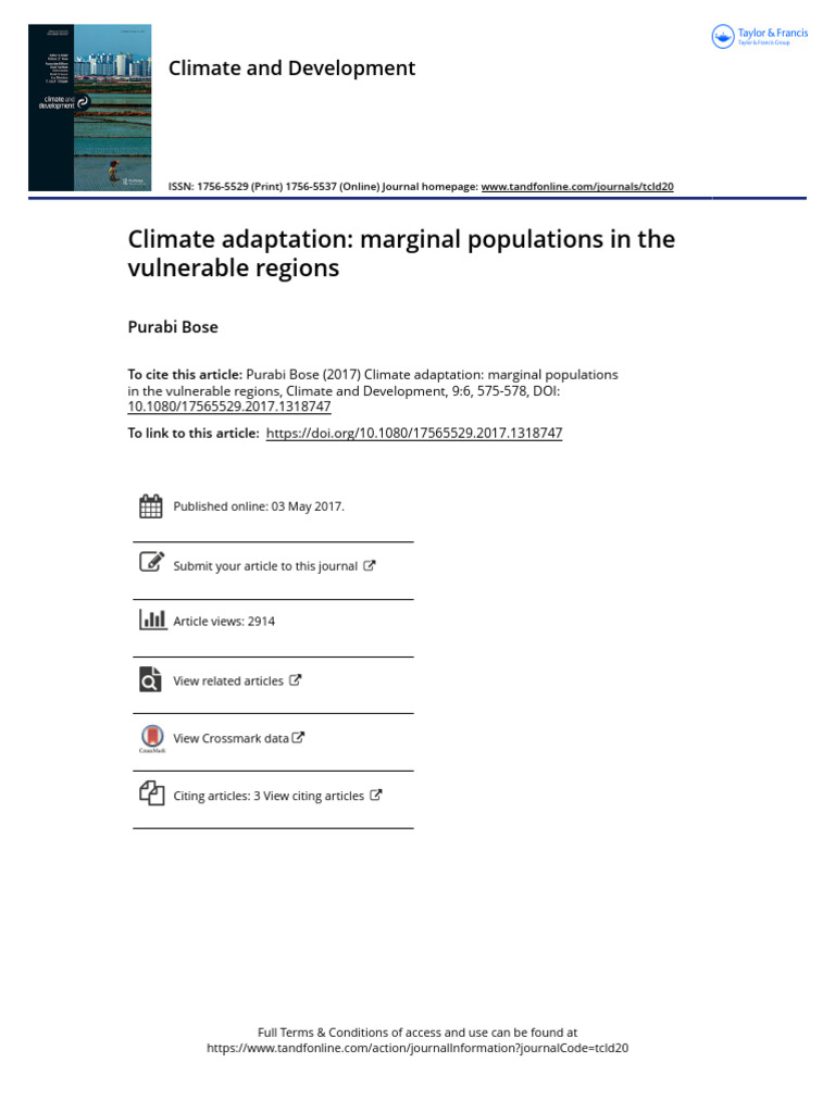Climate Adaptation Marginal Populations in The Vulnerable Regions | PDF ...