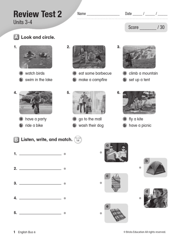 Review Test 2: Units 3-4 Activities | PDF