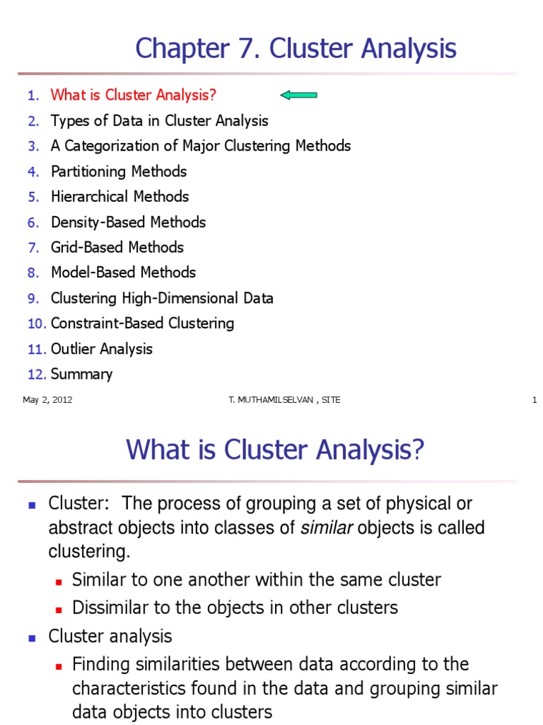 Chapter 7. Cluster Analysis | PDF | Cluster Analysis | Outlier