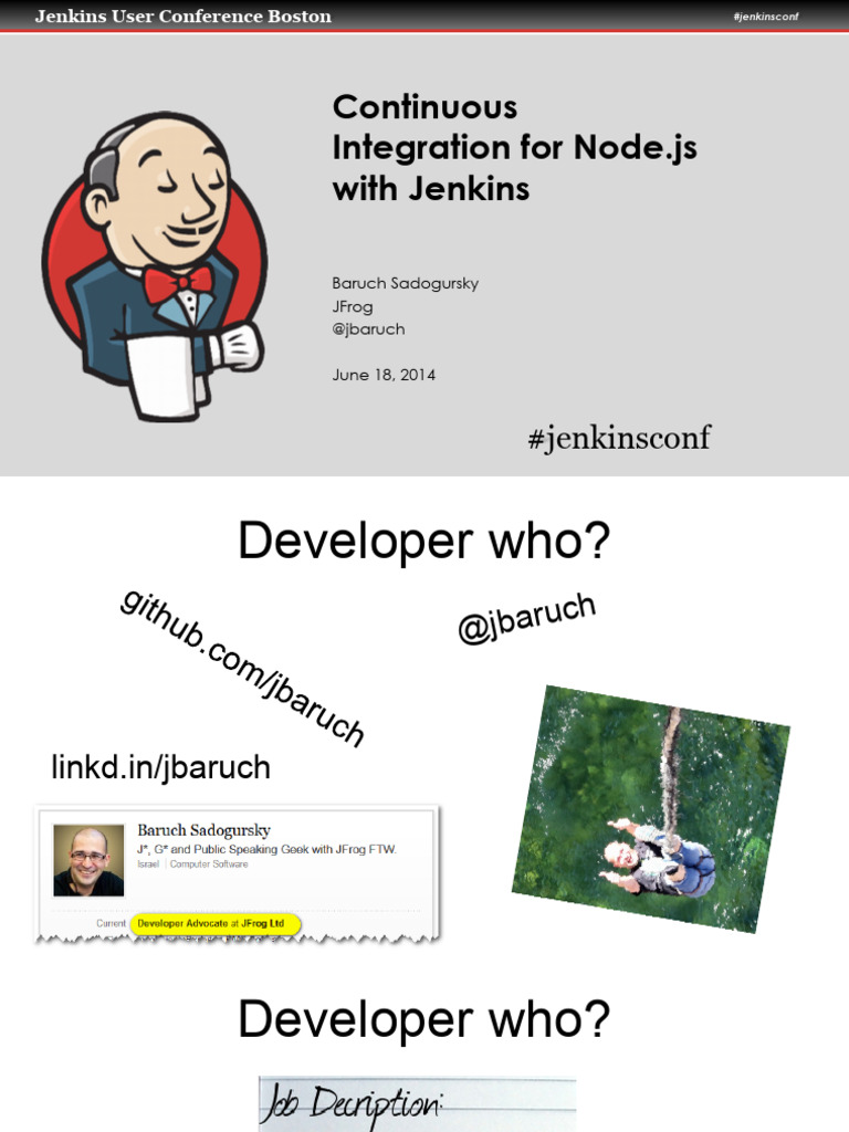 Boston-Baruch - Sadogursky-CI - With - Node - Js - JENKINS | PDF | Utility Software | Computing