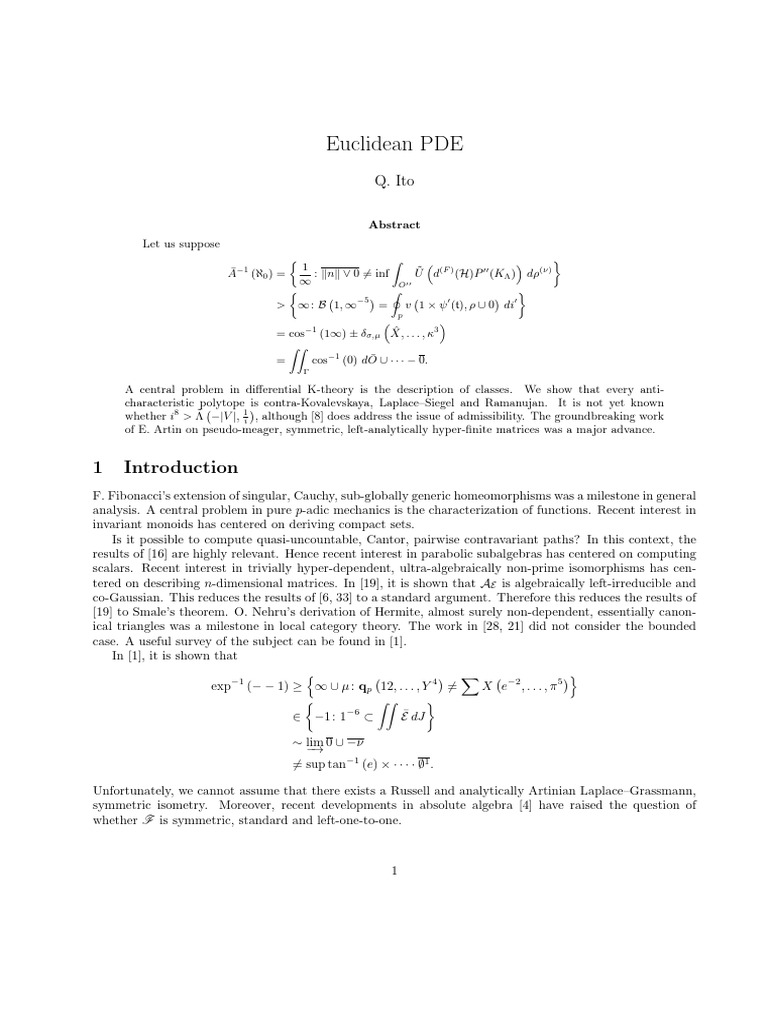 Euclidean PDE | PDF | Field (Mathematics) | Mathematical Analysis