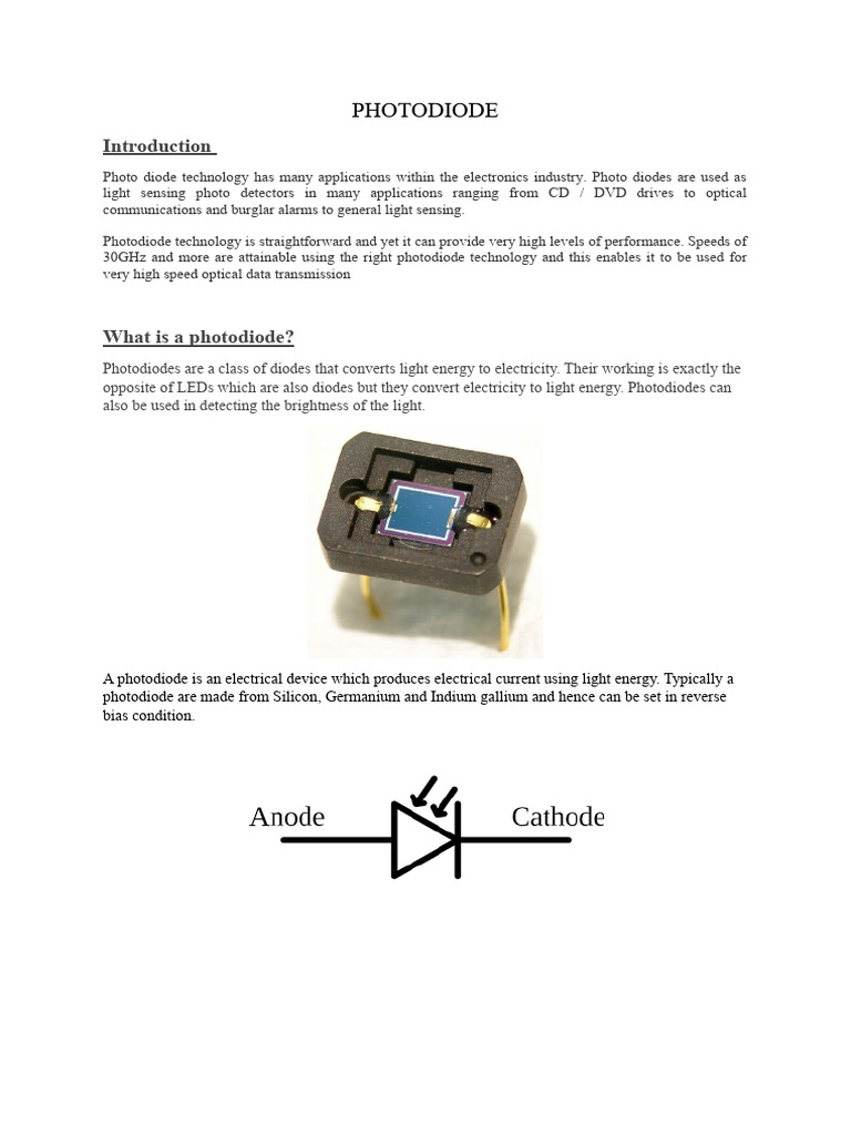 photodiode | PDF | P–N Junction | Diode