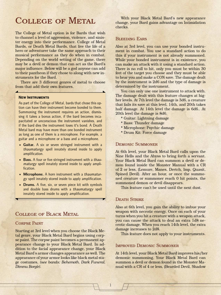 Improved Death Metal Bard | PDF
