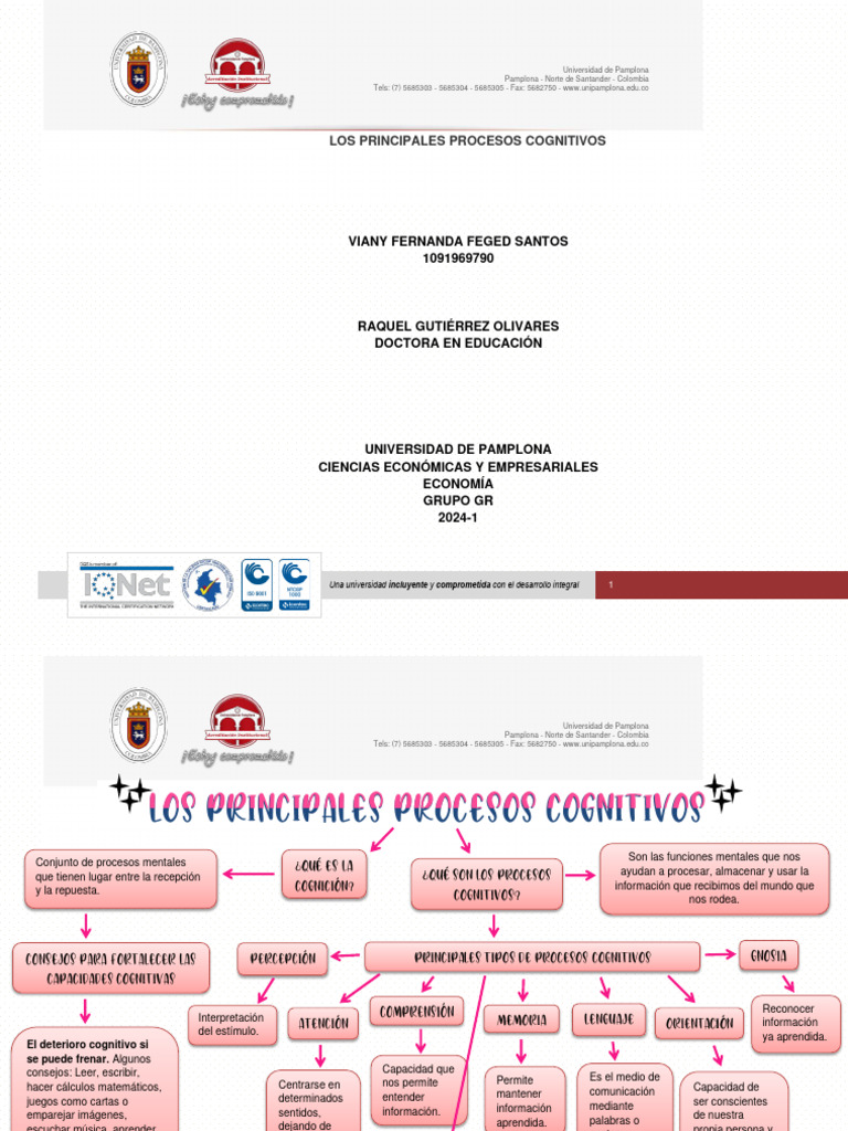 Mapa Conceptual - Los Principales Procesos Cognitivos - Feged Santos Viany Fernanda - Grupo GR ...